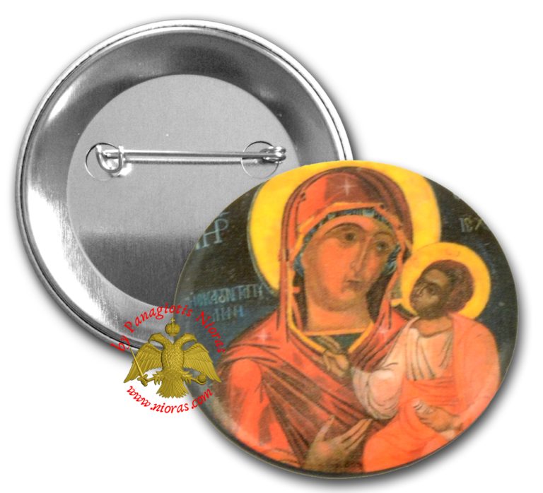 Orthodox Pin Button Icon Theotokos Panagia Ekatontapiliani of Paros ...
