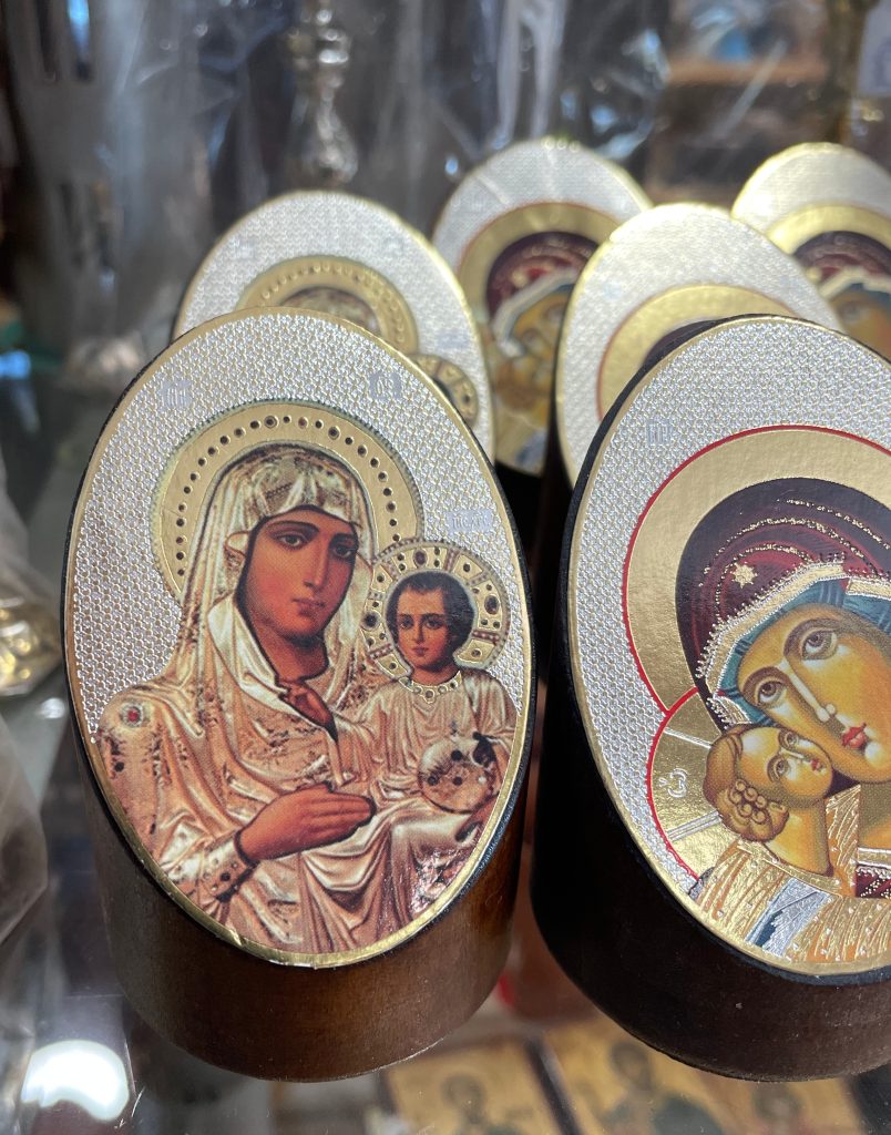 Wooden Orthodox Icon of Saint George 3x4cm - Nioras Orthodox Family