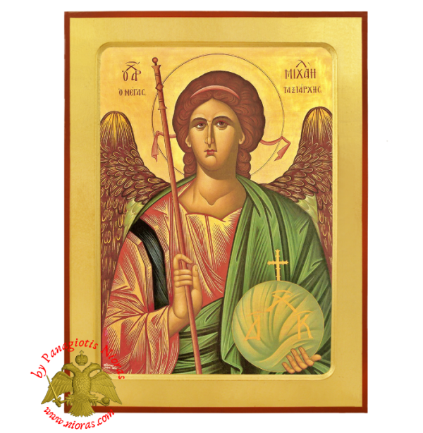 Archangel Michael Byzantine Wooden Icon by Nun Kassiani - Nioras ...