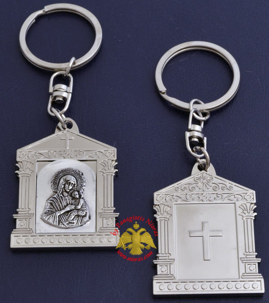 Orthodox Metal Keyring Church Design Nickel Panagia Theotokos Holy Icon ...