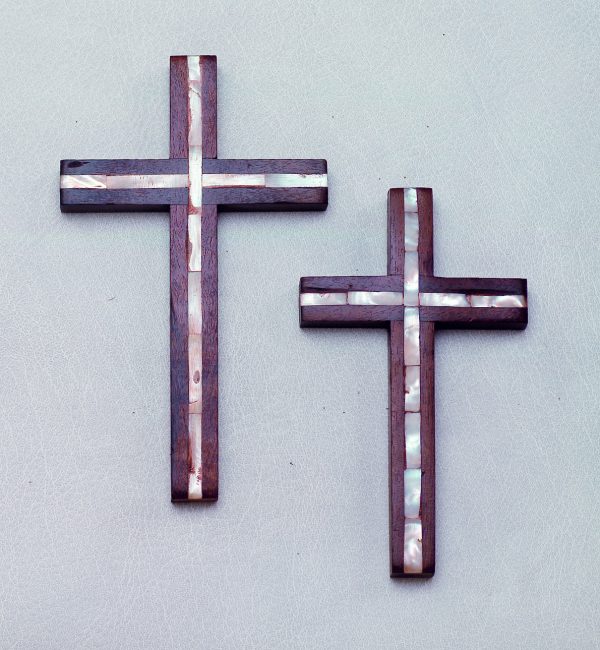 Wooden Cross with Bone Profile - Nioras Orthodox Family