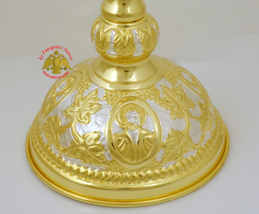 Orthodox Holy Communion Cup 1.5lt with Apostles Gold & Silver Plated ...