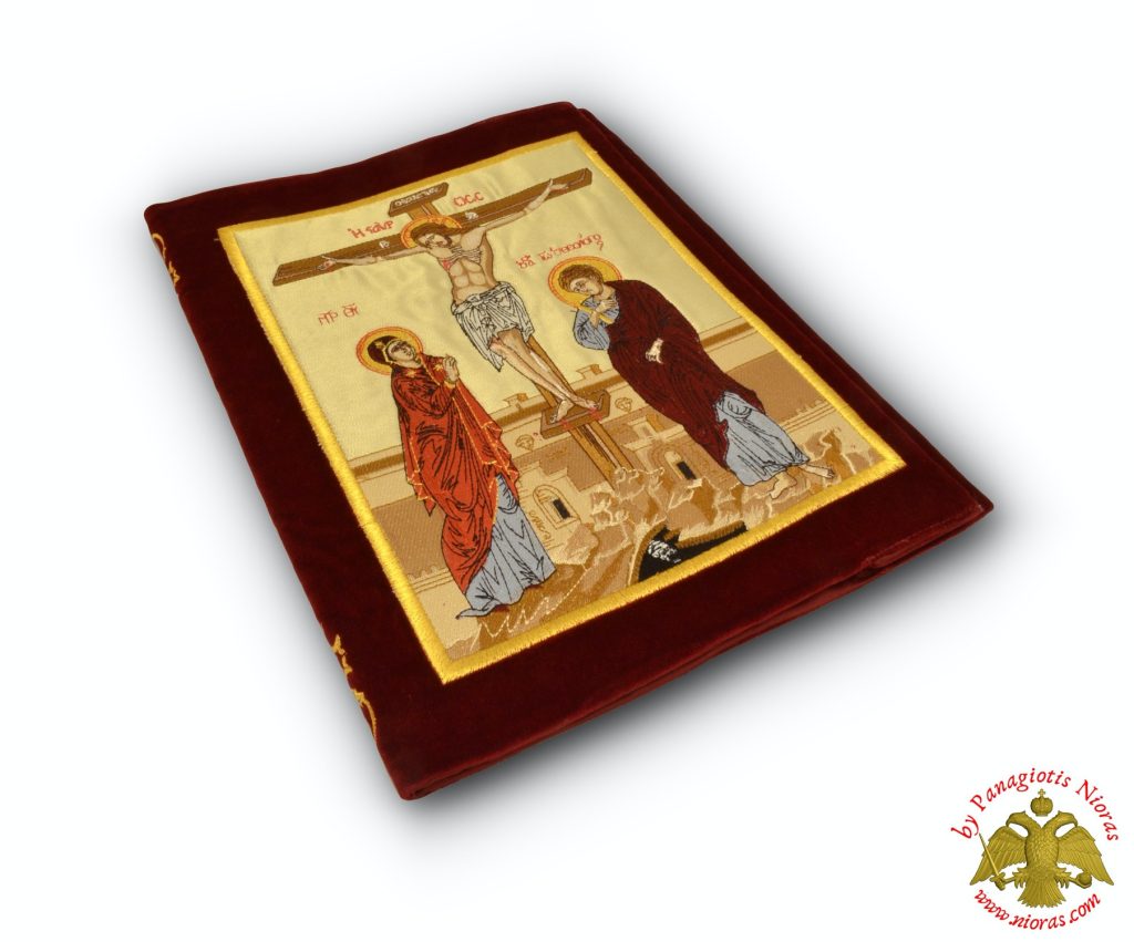 Velvet Gospel Cover with Golden Thread Resurrection Crucifixion ...