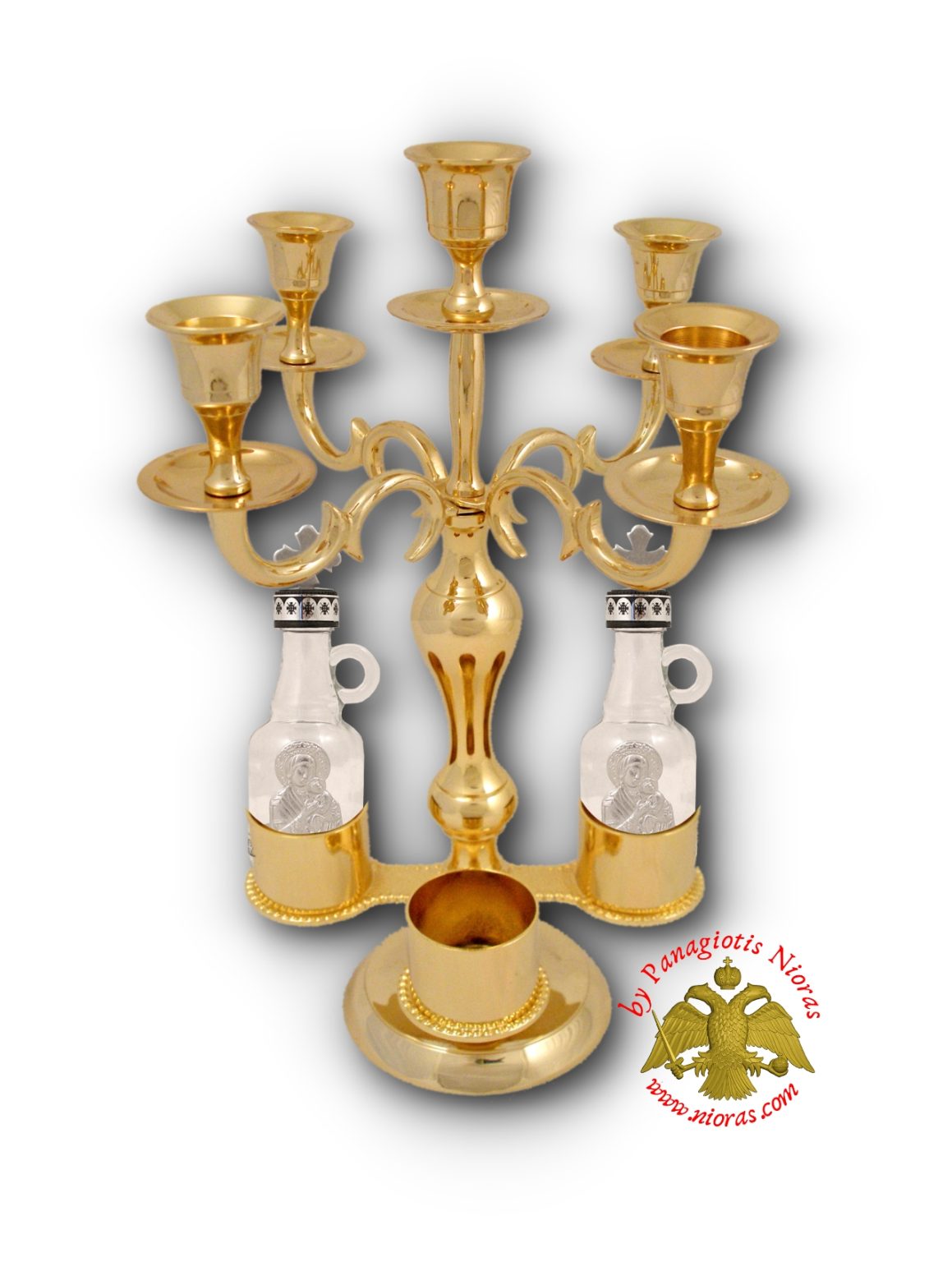 Holy Table Candle Stand for Artoklasia Gold Plated - Nioras Orthodox Family