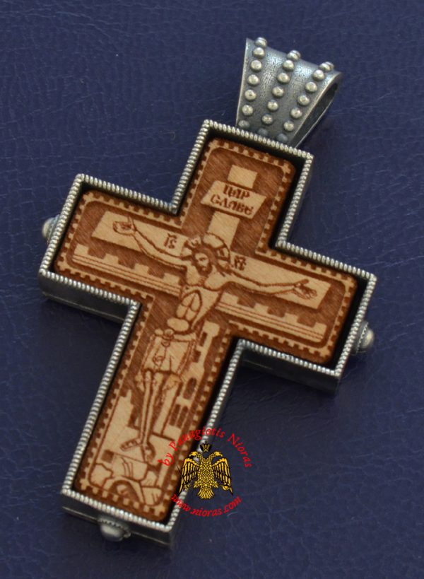 Byzantine Orthodox Cross Silver 925 Wooden Crucifixion Design for the ...