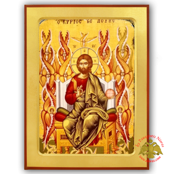 Christ Blessing Lord of Glory Enthroned Byzantine Wooden Icon - Nioras ...