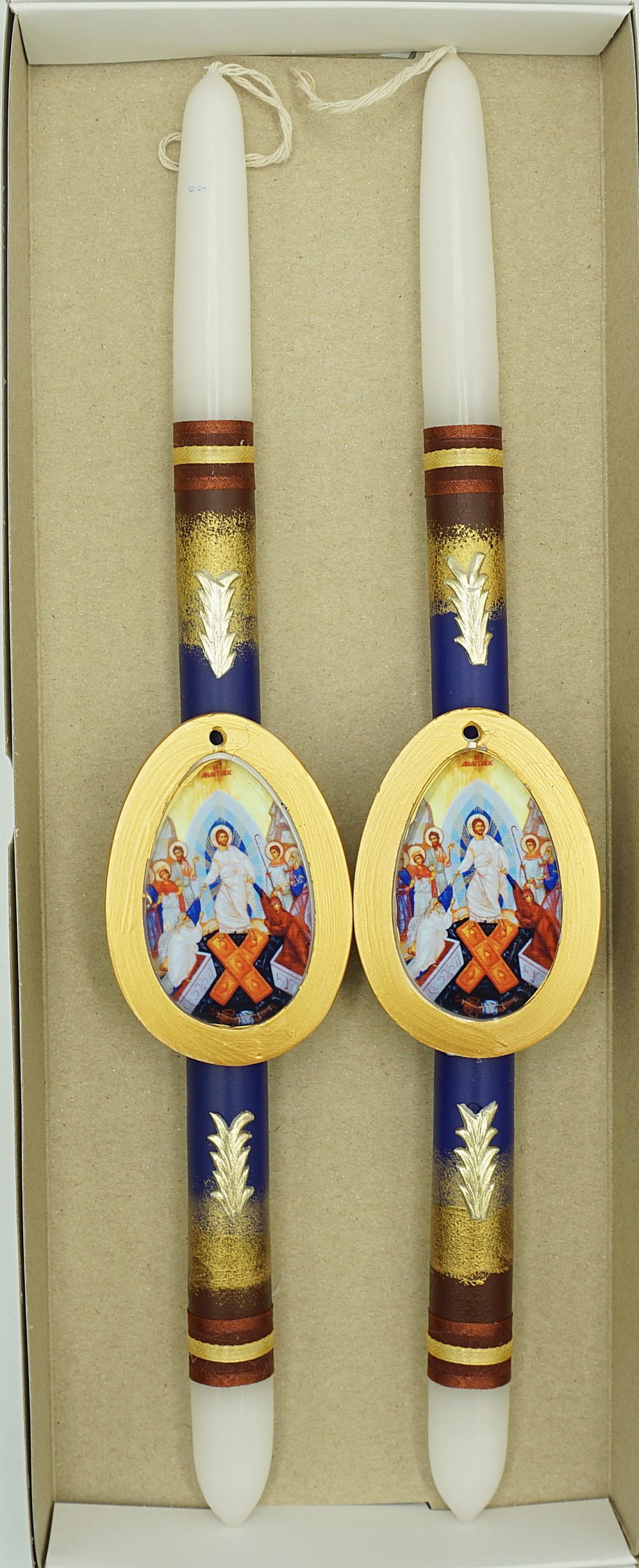 Pascha Candle Lampada with Jesus Christ Ressurection Holy Wooden Icon ...
