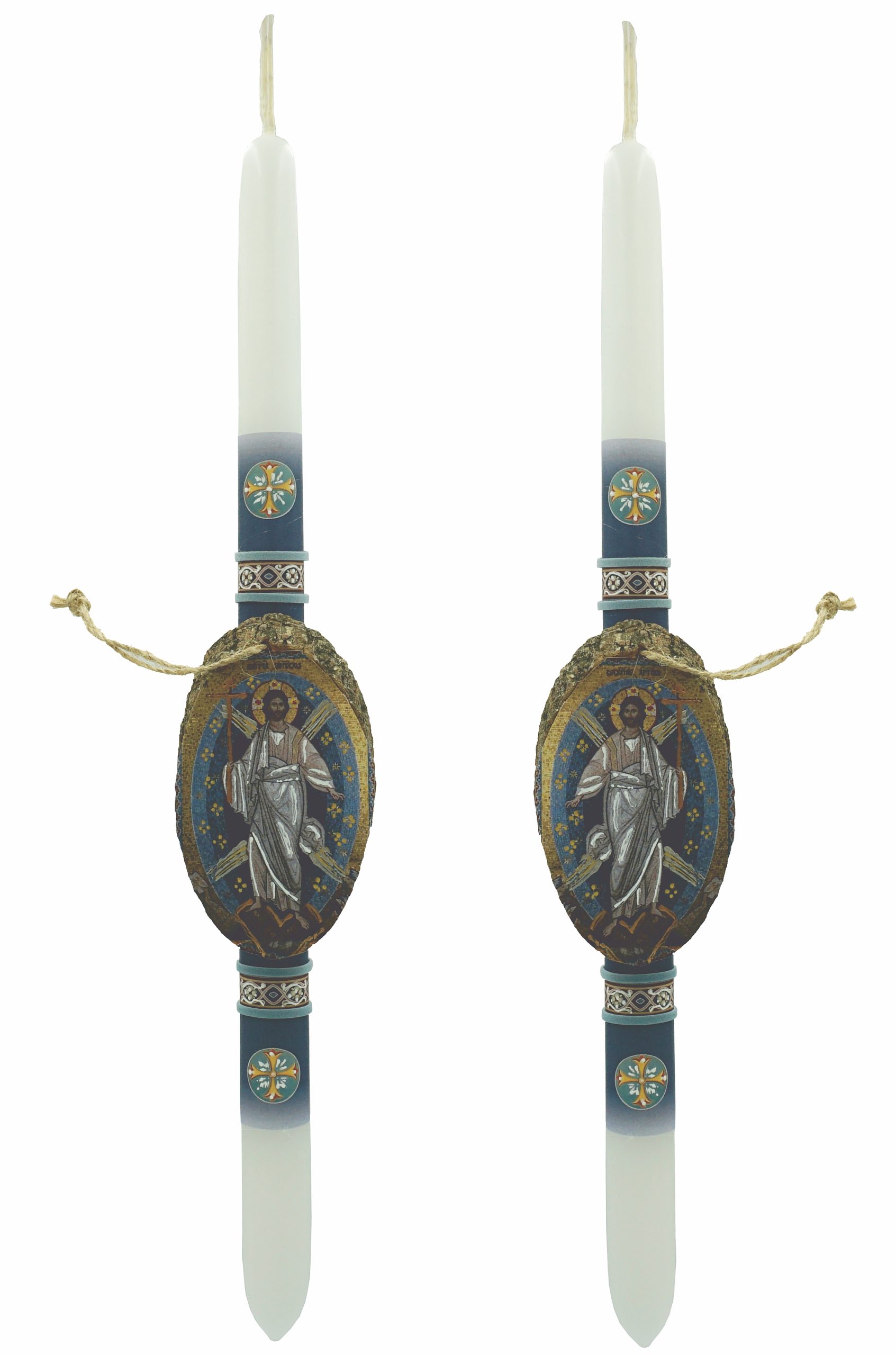 Pascha Candle with Jesus Christ Ressurection Holy Wooden Icon 40cm ...