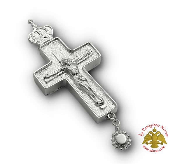 Byzantine Orthodox With Crown Cross Locket Openable Silver Sterling 925 ...